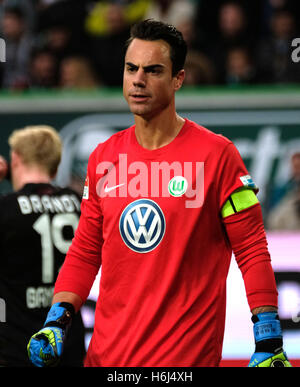 Wolfsburg's goalkeeper Diego Benaglio reacts during the DFB Cup semi ...