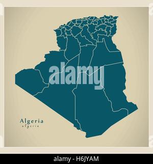 Map of Algeria with the provinces Stock Vector Image & Art - Alamy