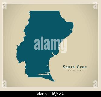 Map of Argentina with the provinces, Santa Cruz is highlighted Stock ...