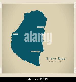 Map of Argentina with the provinces, Entre Ríos is highlighted Stock ...