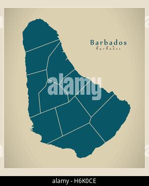 Map of Barbados with the provinces Stock Vector Image & Art - Alamy
