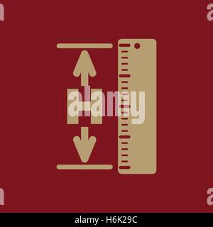 The height icon. Altitude, elevation, level, hgt symbol Flat Vector ...