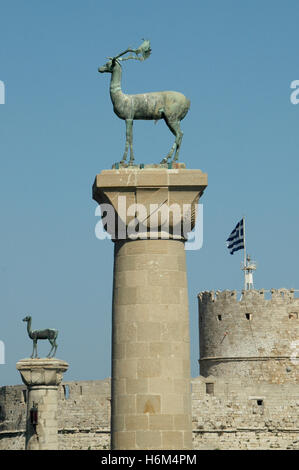 The Colossus of Rhodes. The statue of Helios, the Greek sun-god, was ...