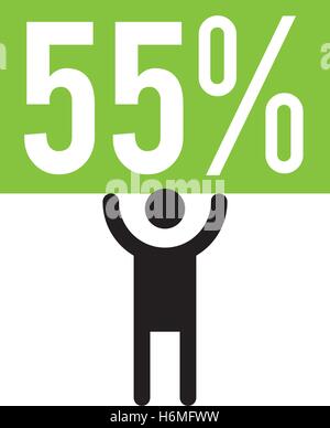 55 percent discount sign icon. Sale symbol. Special offer label ...