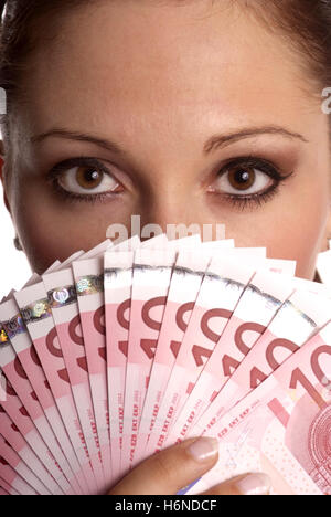 Photo of optimistic brunette lady look empty space wear pink shirt ...