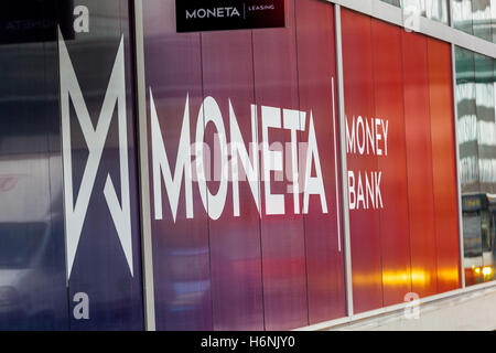 Moneta Money Bank, logo, sign, Prague, Czech Republic Stock Photo - Alamy