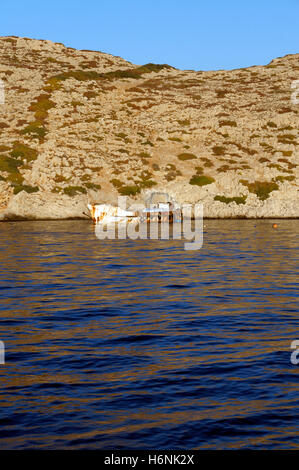 Ship wreck, Makri Island near Rhodes, Dodecanese Islands, Greece Stock ...