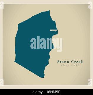 Map of Belize with the provinces, Stann Creek is highlighted Stock ...