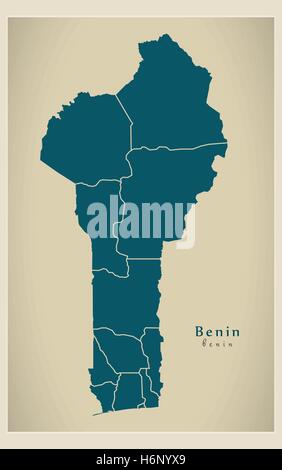Map of Benin with the provinces Stock Vector Image & Art - Alamy