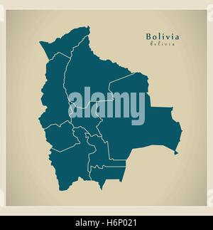 Vector map of Bolivia with departments and administrative divisions ...