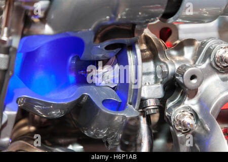 Cross section of a modern turbocharger in a diesel engine Stock Photo ...