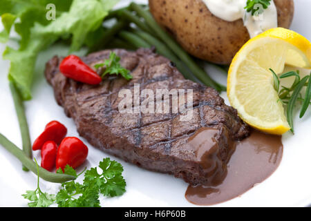 rump steak (sirloin) - grilled,with so Stock Photo - Alamy