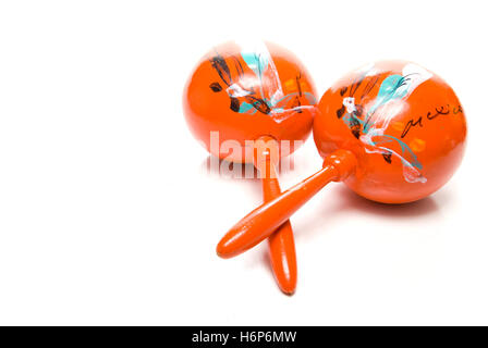 Mexican Fiesta Maracas Musical Instruments Isolated on White Stock ...
