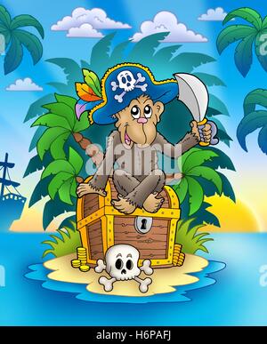 animal mammal hat monkey pirate buccaneer laugh laughs laughing twit ...