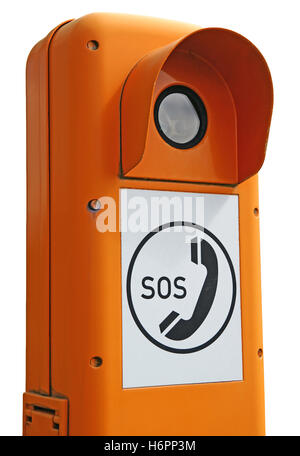 Orange SOS Motorway Phone Help Rescue Stock Photo - Alamy