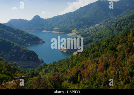 View of Tolla Lake and Prunelli Gorge in Corsica, France Stock Photo ...