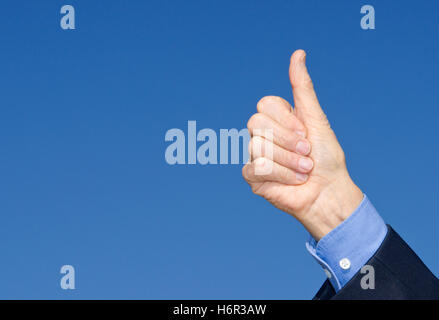 Thumbs high, Daumen hoch Stock Photo - Alamy