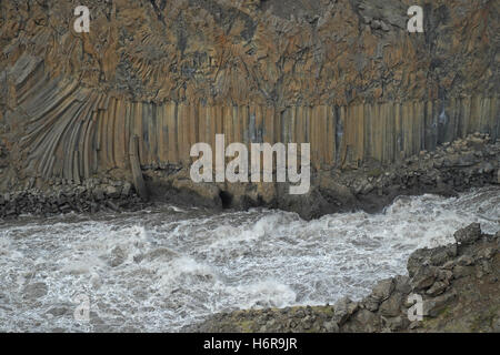 Classic columnar jointing in basalt with almost leaf-like entablature ...