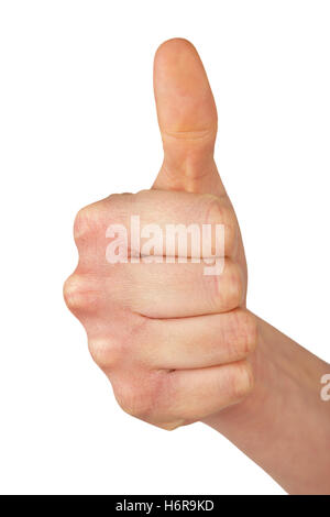Thumbs high, Daumen hoch Stock Photo - Alamy