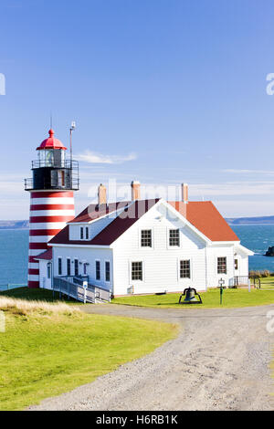 West Quoddy Head Lighthouse, Quoddy Head State Park, Lubec, Maine, USA ...