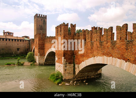 red bridge with arched tunnels Stock Photo - Alamy