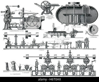 engraving of the Fourdrinier Machine Stock Photo: 10914550 - Alamy