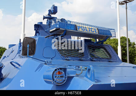 Armoured vehicle. Police blue color armoured vehicle Stock Photo - Alamy
