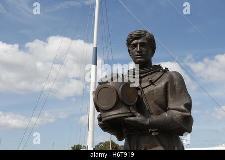 Historic Greek sponge diver in antique diving suit dives for sponges in ...