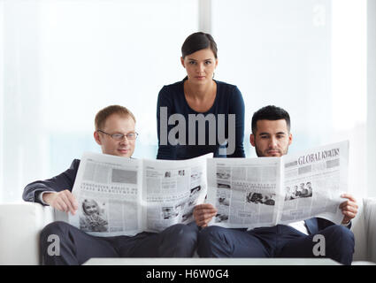 guy, woman, newspaper, journal, humans, human beings, people, folk ...