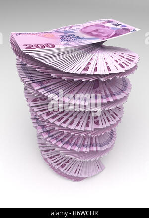 big stack of RMB in a red present box with clipping path Stock Photo ...