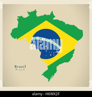Vector flag maps of Brazil Stock Photo - Alamy