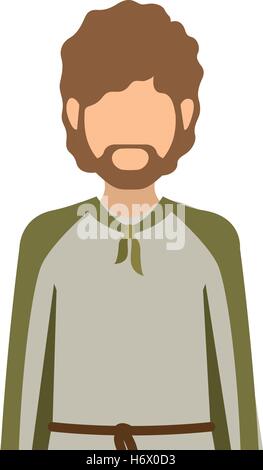cartoon saint joseph bearded man over white background. religious ...