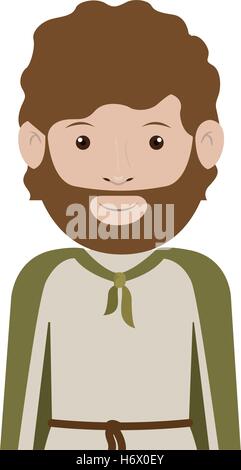 cartoon saint joseph bearded man over white background. religious ...