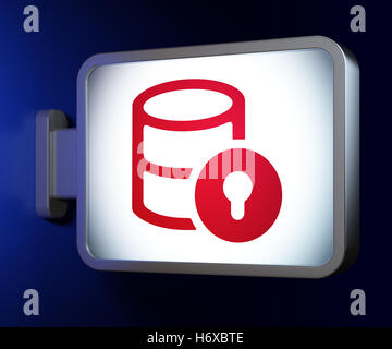 Database concept: Database With Lock on billboard background Stock Photo - Alamy