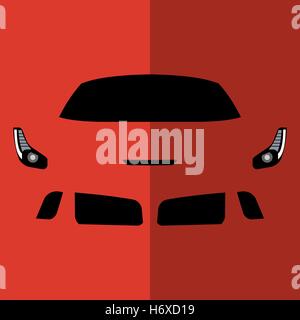 Red car front view. vector illustration Stock Vector Image & Art - Alamy