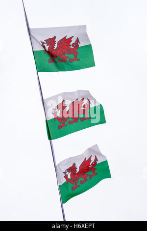 Welsh flag blowing in the wind Stock Photo - Alamy