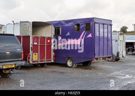 horse transport vehicles at beeston market england uk Stock Photo - Alamy