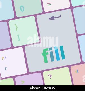 fill words on computer keyboard button vector illustration Stock Photo ...