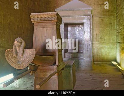The Naos boat of Horus at the Temple of Edfu, an Egyptian temple ...