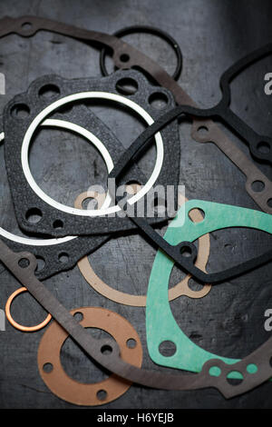 Close up of rubber sealing O ring for automotive part or industrial ...