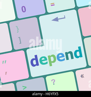 depend button on computer pc keyboard key Stock Photo - Alamy