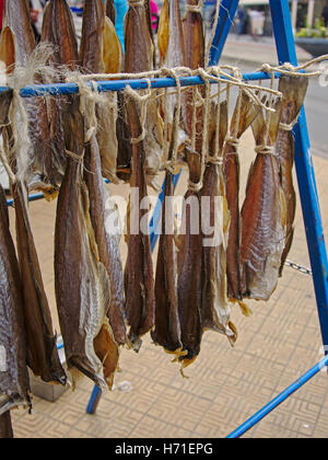 dried cod stockfish for sale in the fish market in europe Stock Photo ...