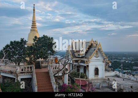 Sunset over Khao Chong Krachok monkey temple, Prachuap Khiri Khan ...