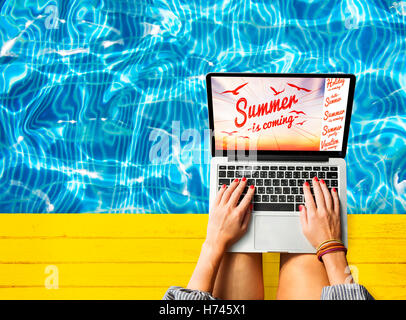 Summer Break Fun Party Banner Concept Stock Photo - Alamy