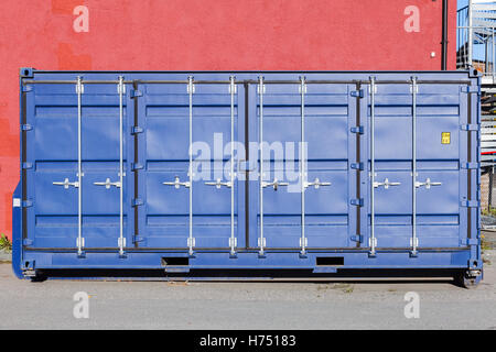 Cargo Container Front, Closed. Blue Cargo Container. Closed Doors ...