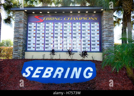 The entrance of the Sebring International Raceway displays a ...