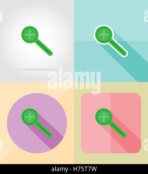 magnifier increase and decrease for design flat icons illustration isolated on background Stock ...