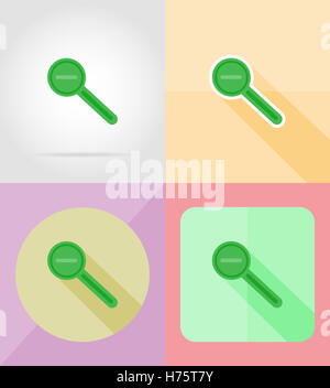 magnifier increase and decrease for design flat icons illustration isolated on background Stock ...