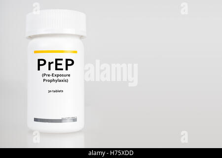 Pill Bottle with label "PrEP" (stands for Pre-Exposure Prophylaxis ...