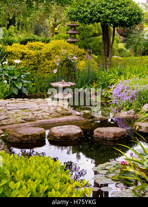 JAPANESE GARDEN POOL IN SUMMER Stock Photo - Alamy